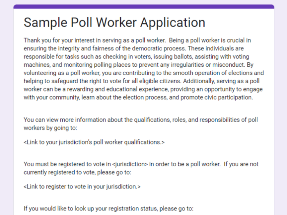 Digital poll worker application toolkit - U.S. Alliance for Election ...