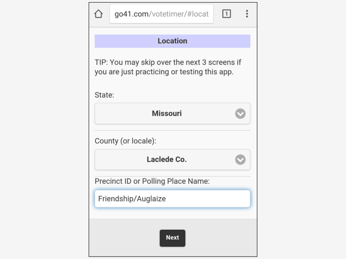 Voting Timer App - U.S. Alliance for Election Excellence